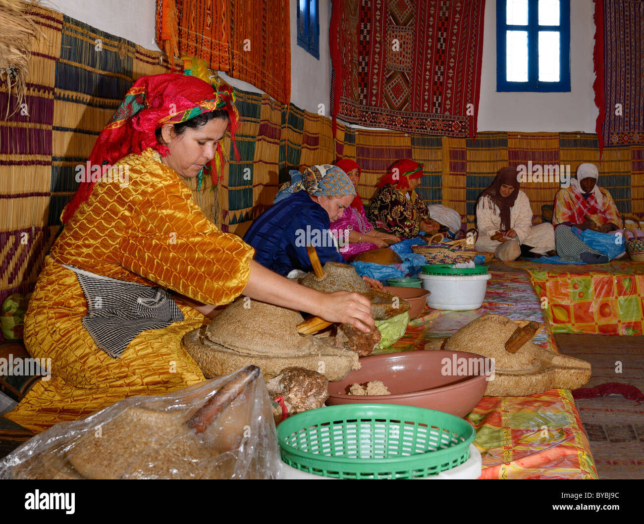 Moroccan womens cooperative at Afous Argane making argan oil by hand in ...