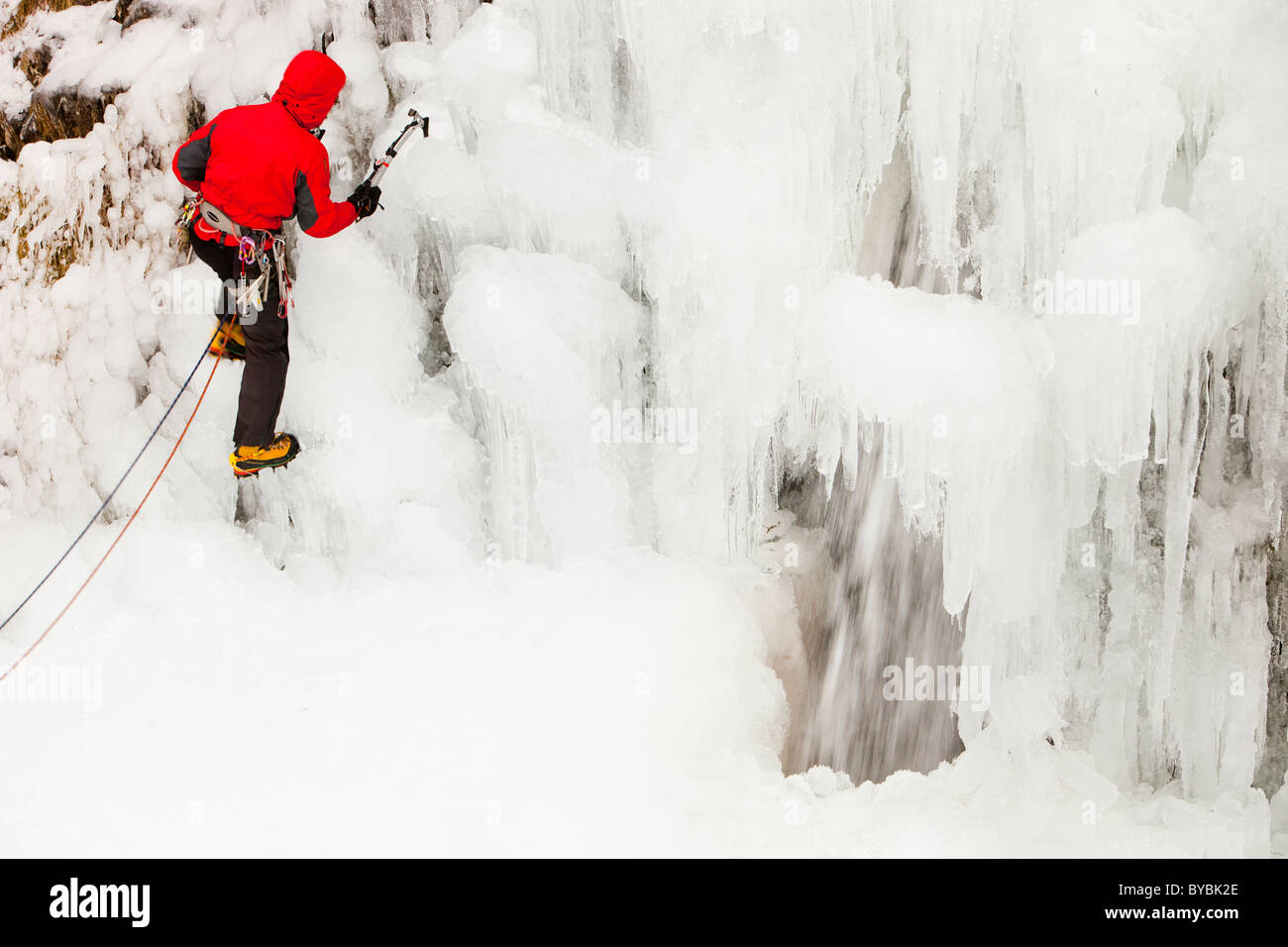 Ice on Fisher Place Ghyll in the Lake District, UK, during the December ...