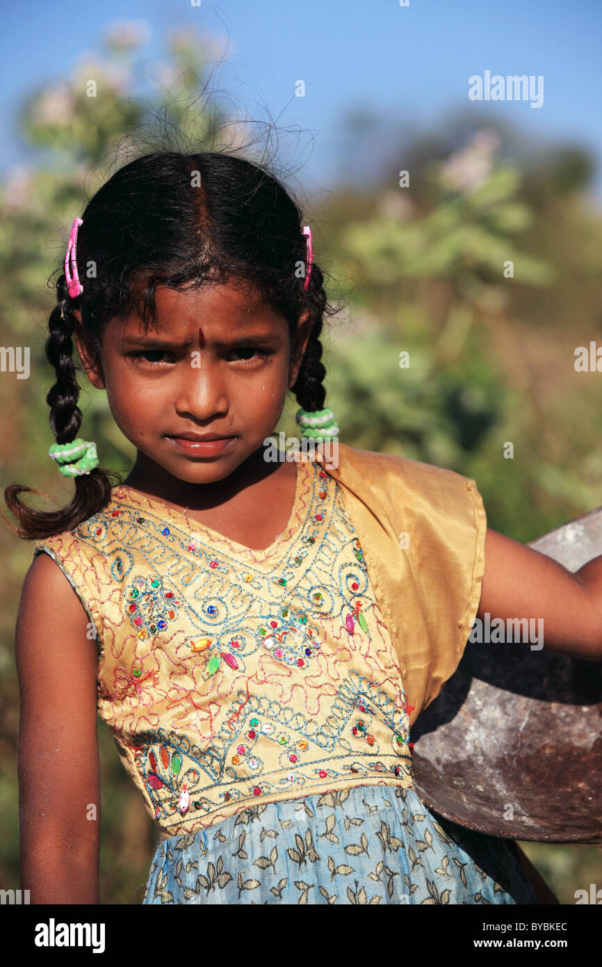 cute girl Andhra Pradesh South India Stock Photo - Alamy