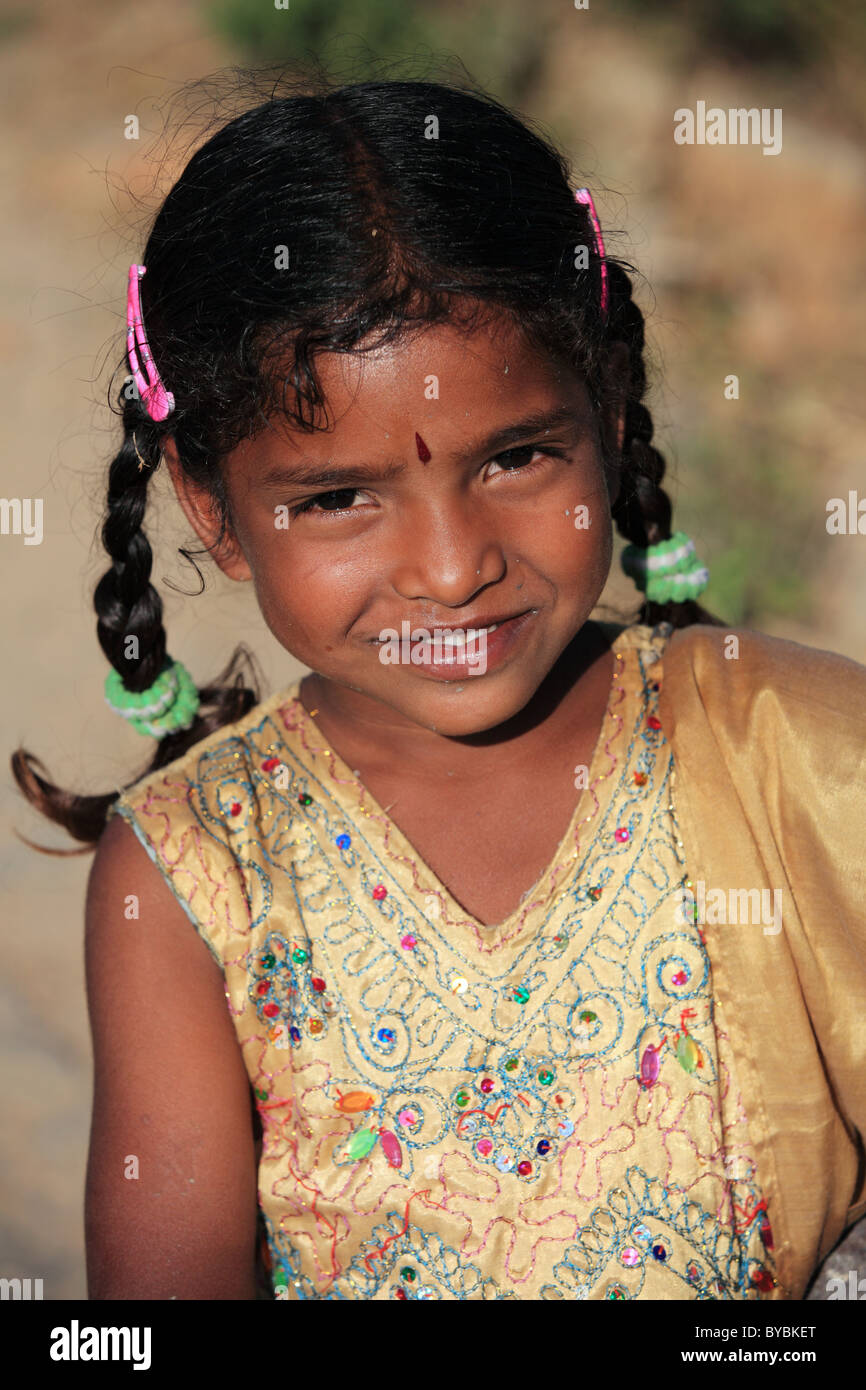 cute girl Andhra Pradesh South India Stock Photo - Alamy