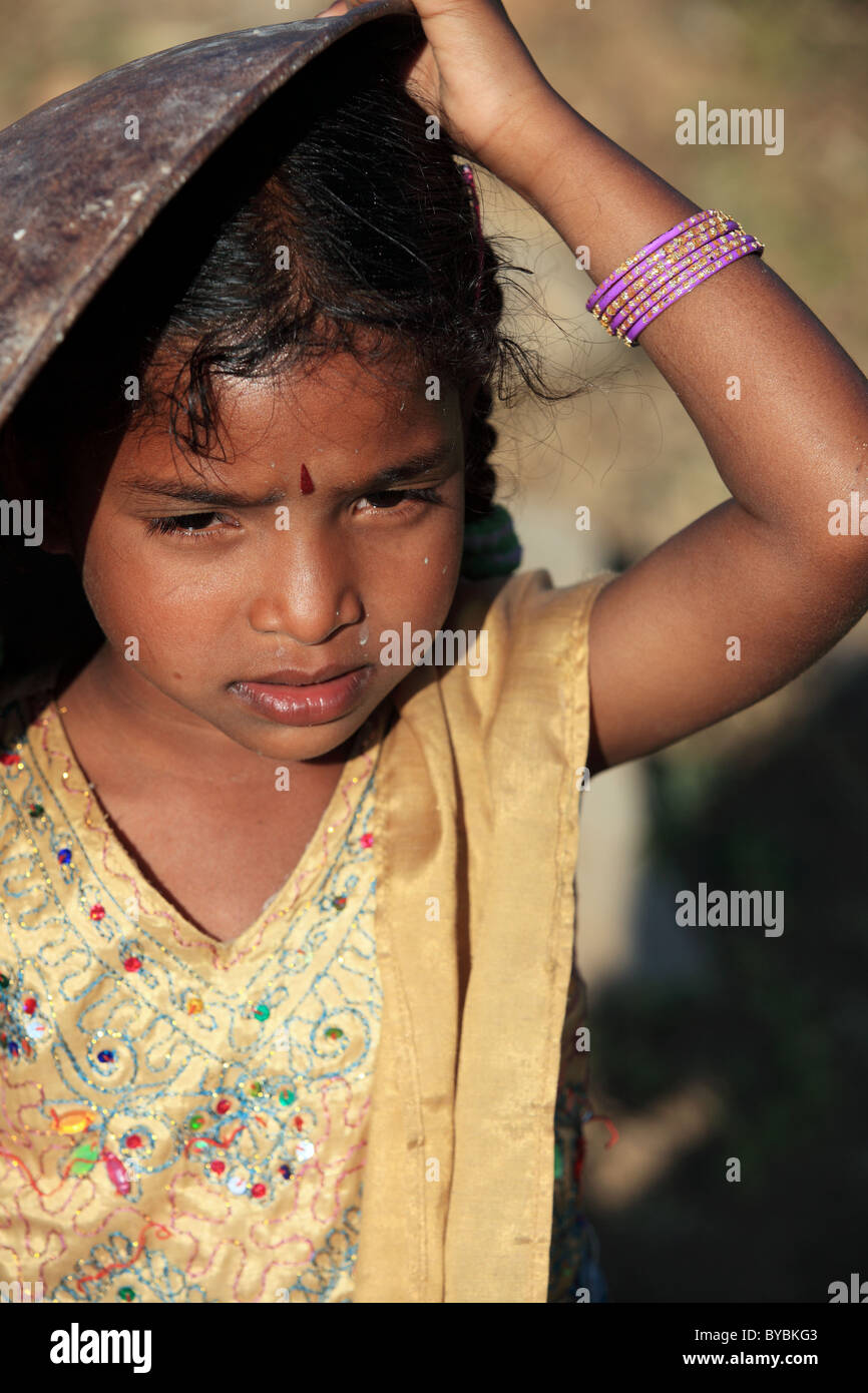 cute girl Andhra Pradesh South India Stock Photo - Alamy