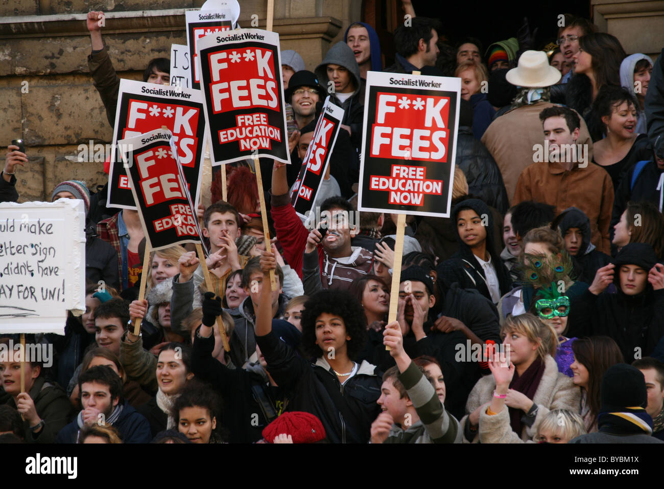 Oxford student protesting the increase in tuition fees Stock Photo - Alamy