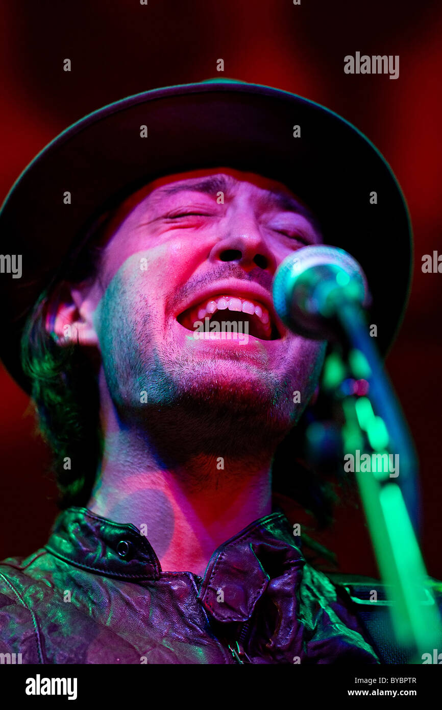 Rock Band Hugo performing in concert Stock Photo - Alamy