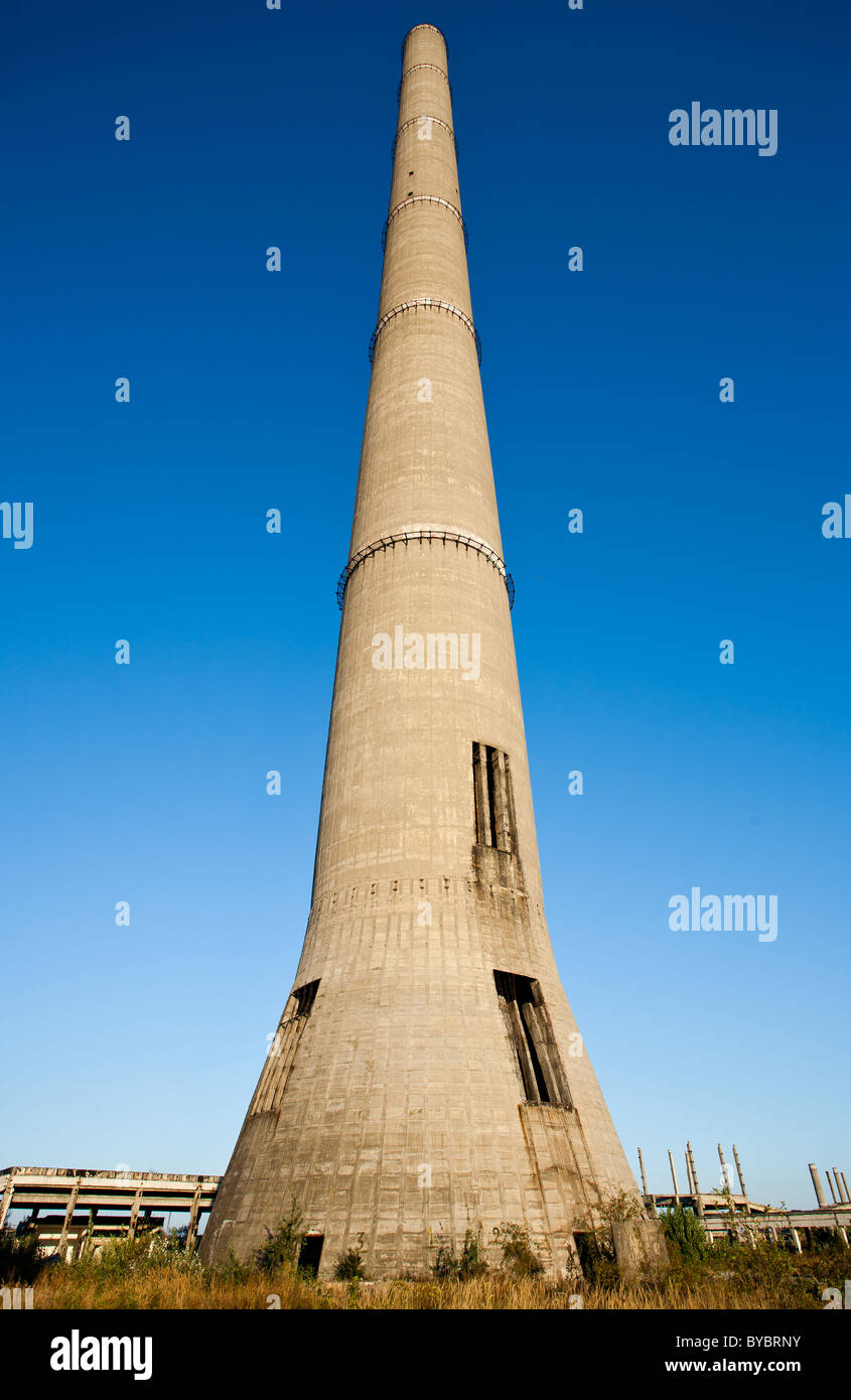Huge industrial tower against the blue sky at sunset Stock Photo - Alamy