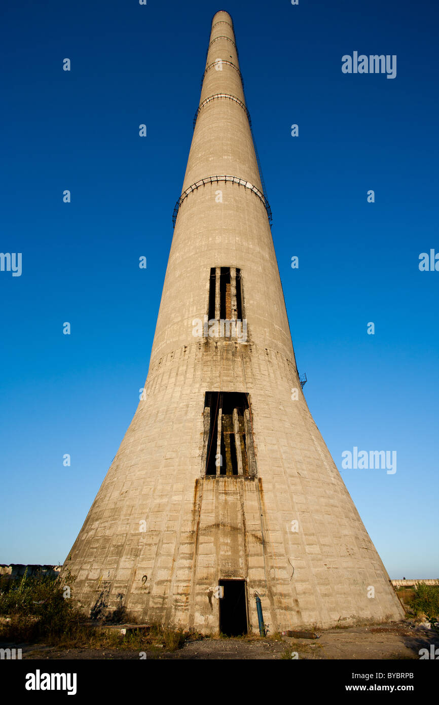 Huge industrial tower against the blue sky at sunset Stock Photo - Alamy