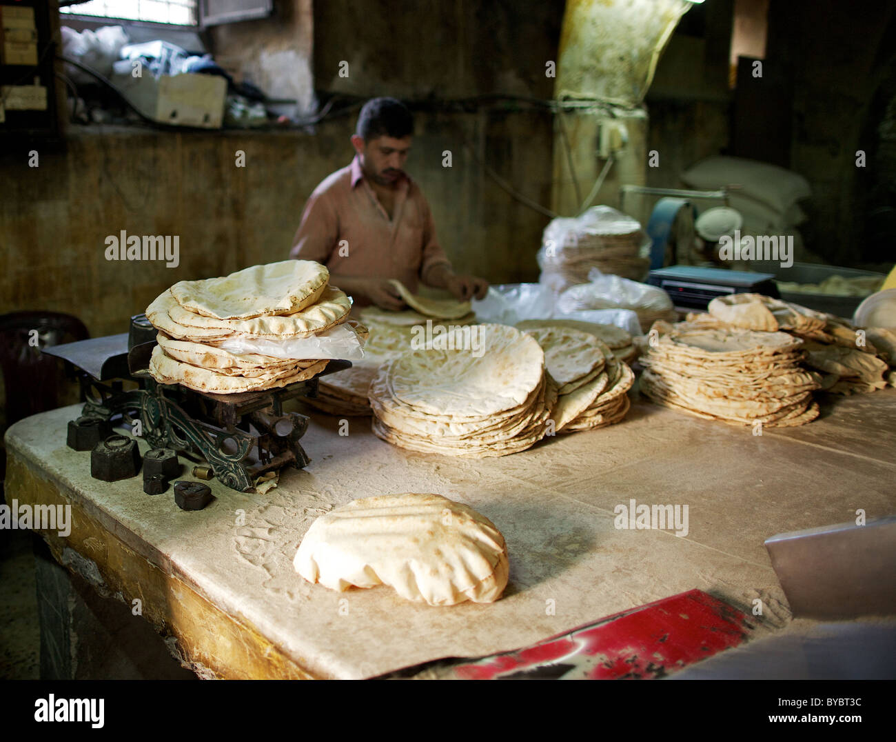 Interior of traditional Aleppo bakery, Syria Stock Photo - Alamy