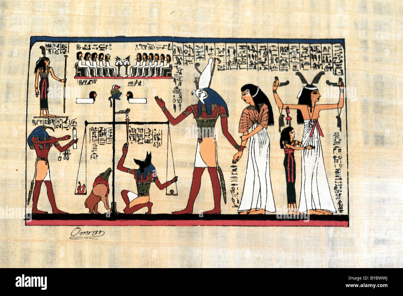Judgement scene from the Book of the Dead on papyrus Stock Photo - Alamy