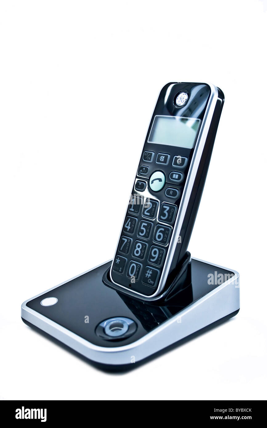 dect phone isolated on a white background Stock Photo - Alamy