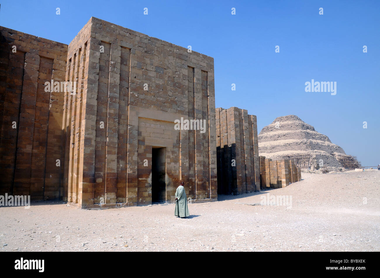 Saqqara temple complex by the Pyramid of Djoser or Step Pyramid near ...