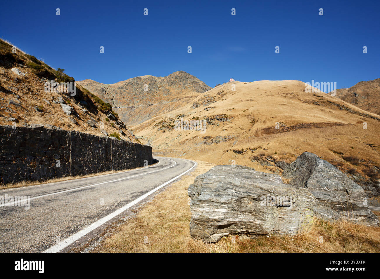 Landscape with Transfagarasan, a famous road in Romania, crossing the ...