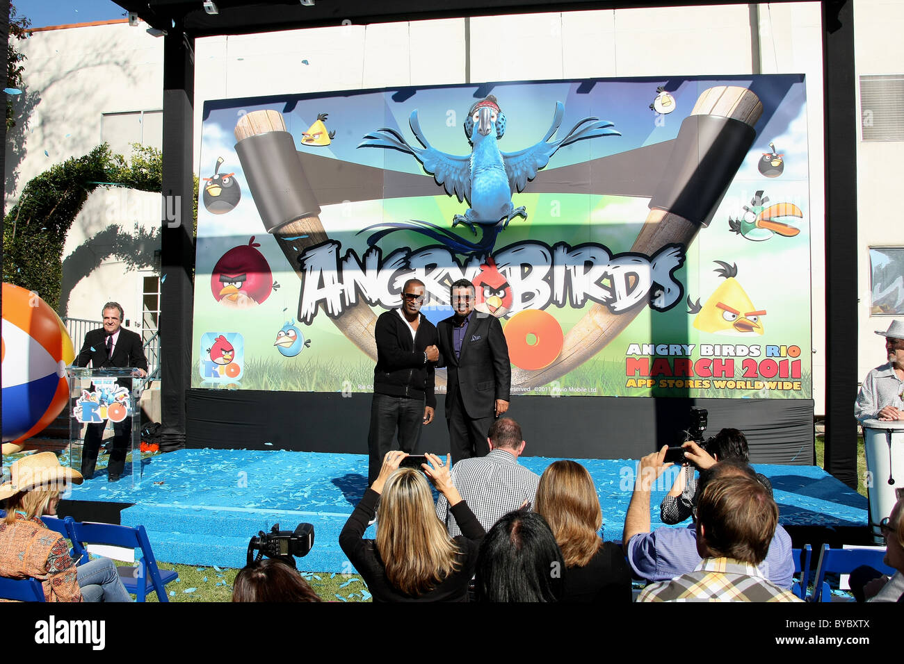 JAMIE FOXX GEORGE LOPEZ RIO ANGRY BIRDS GAME LAUNCH CENTURY CITY LOS ...