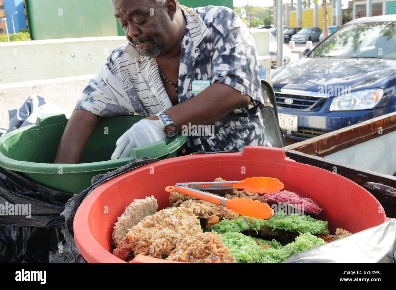 A food vendor at the floating market in Willemstad, Curacao. Jan. 19 ...