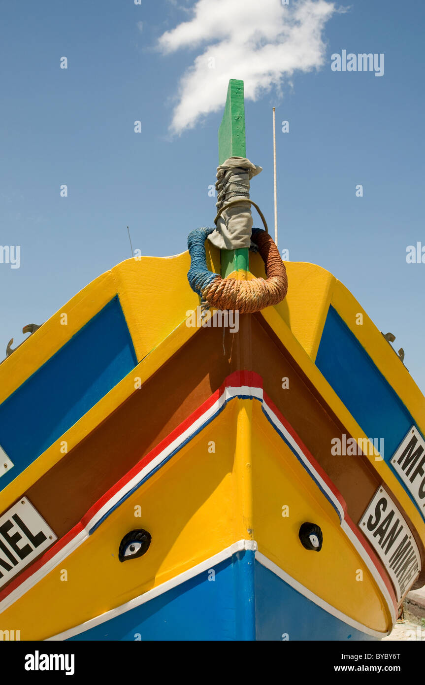 Eyes of Osiris on a Maltese Luzzu a traditional fishing boat Stock ...