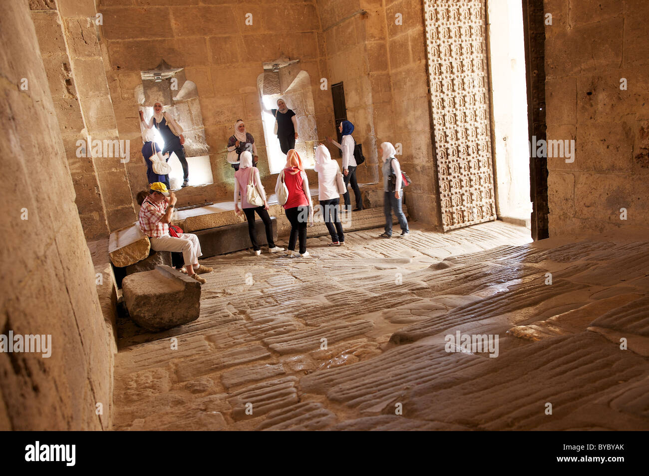 Tourists in entrance of Aleppo Citadel, Aleppo, Syria Stock Photo - Alamy