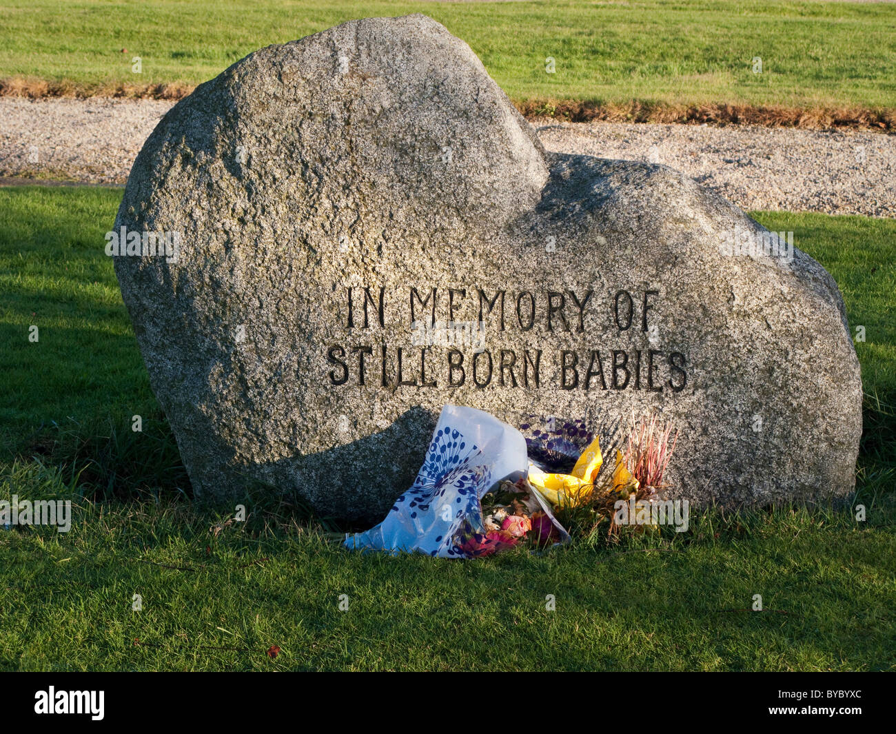 Memorial to stillborn babies, Trinity cemetery, Aberdeen Stock Photo ...