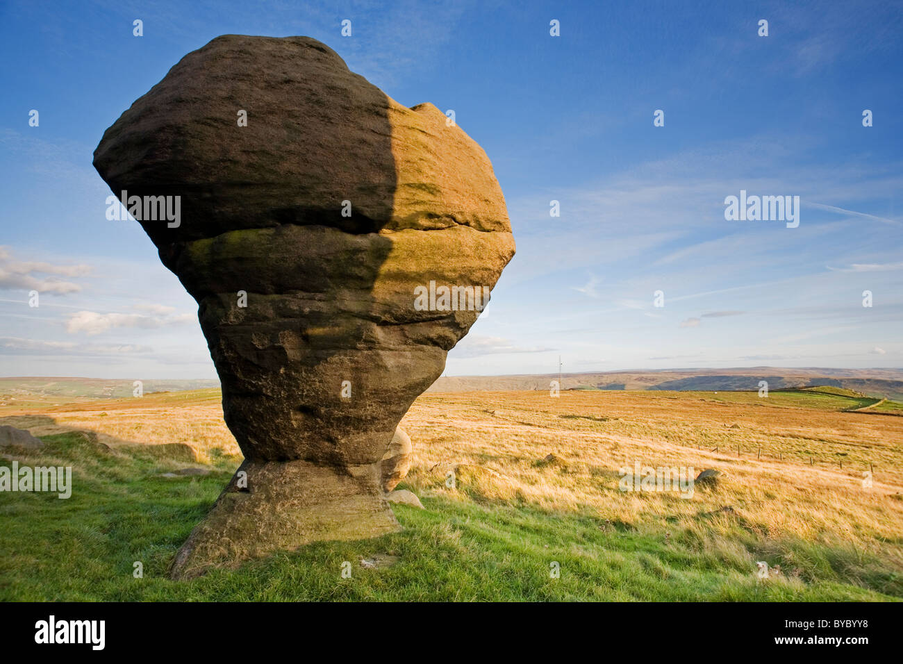 The Kebstone or Bridestone, strange shaped rock formation on ...