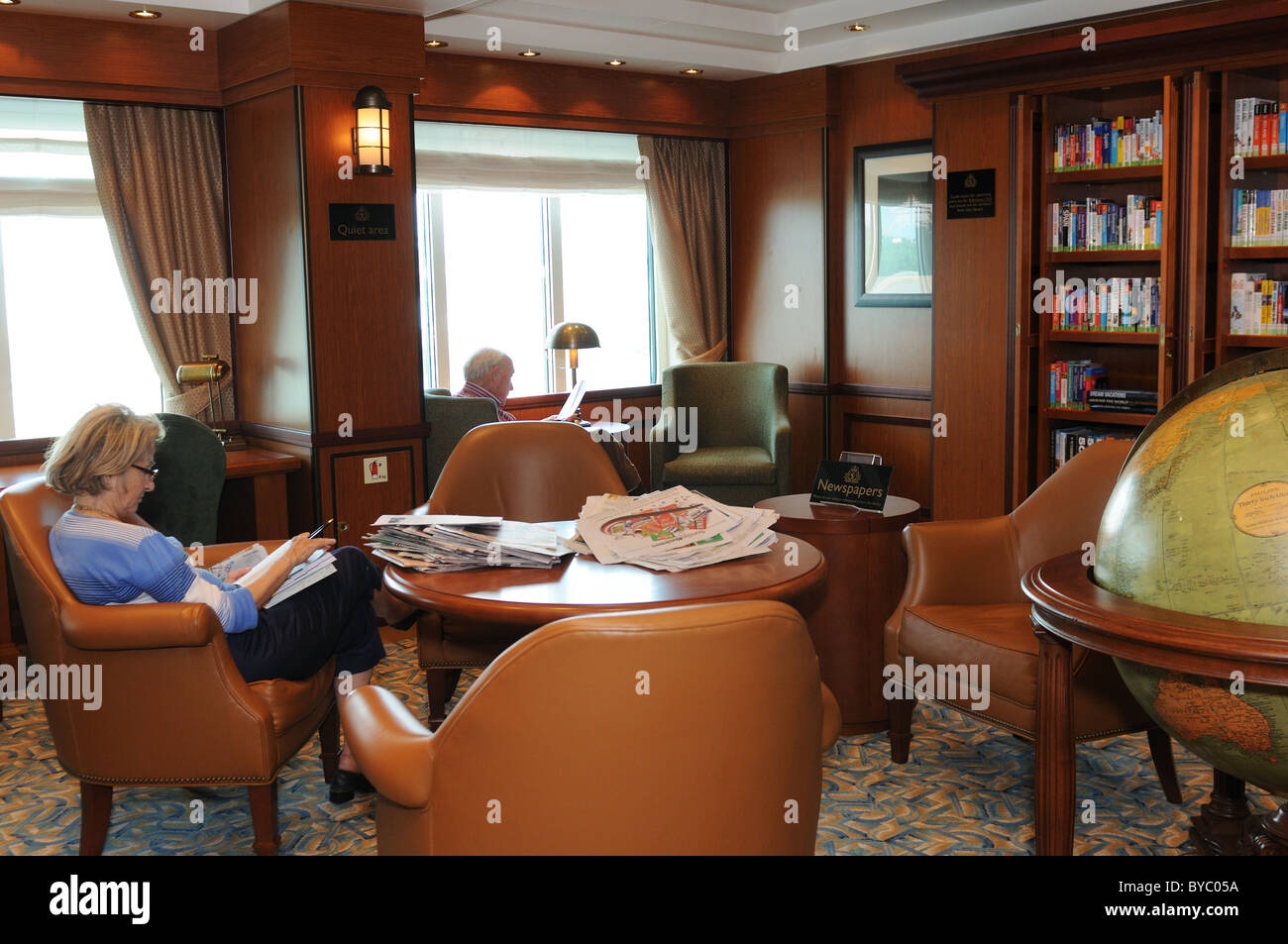 The library on Cunard's ship, "Queen Elizabeth," has 6,000 volumes ...