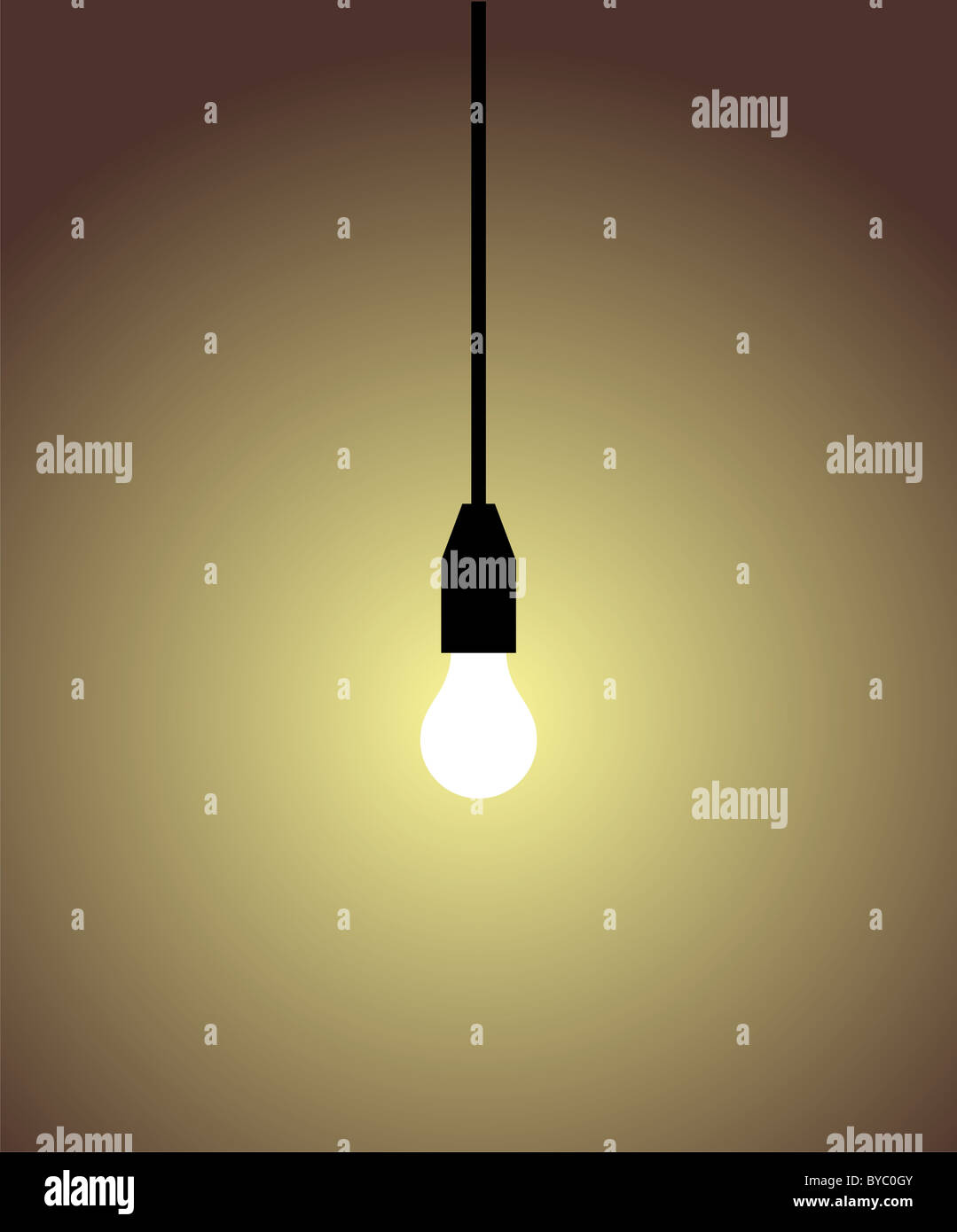 white light bulb on brown background. Concepts of light, idea ...