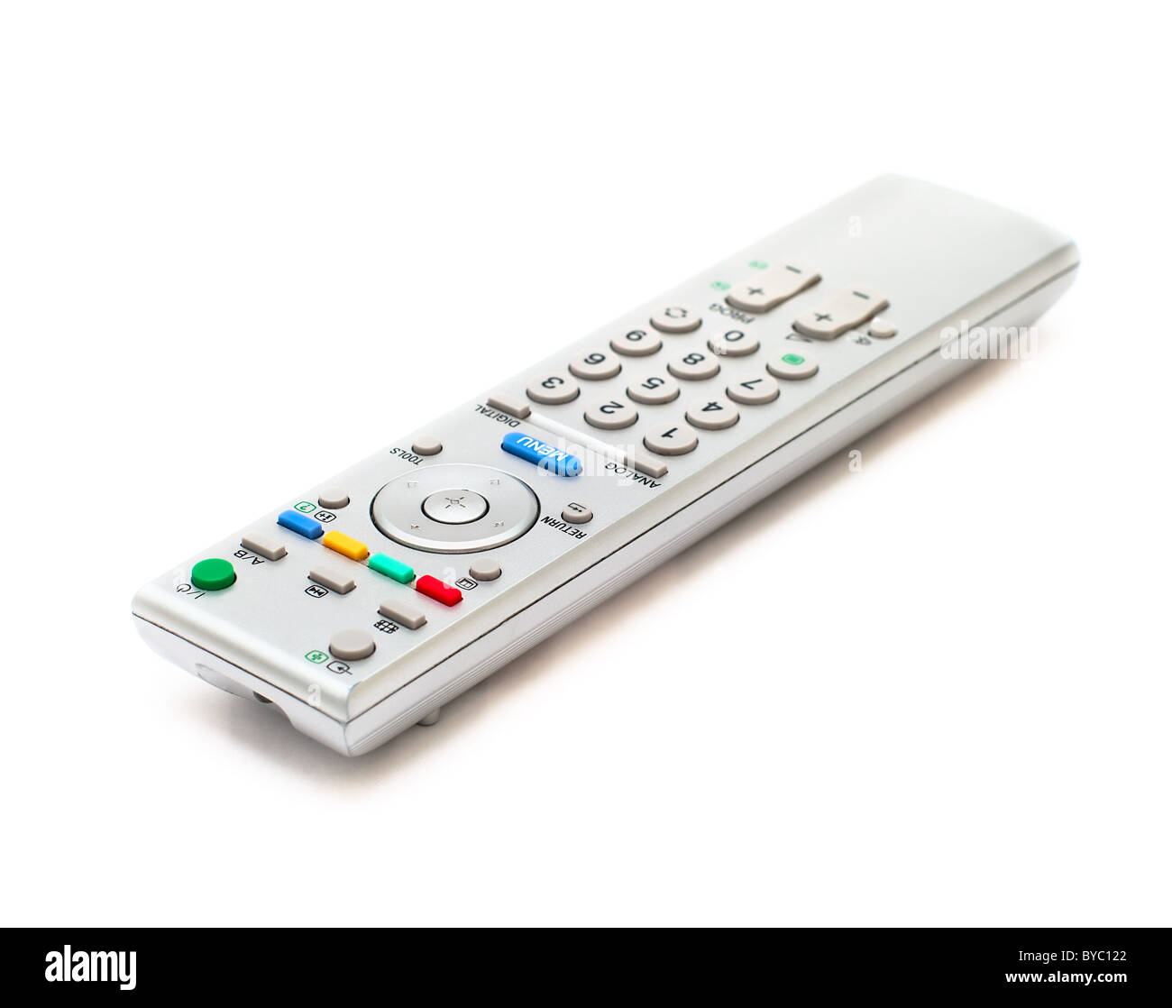 Television remote control isolated on white background Stock Photo - Alamy