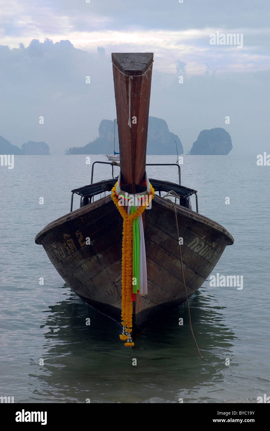 A traditional Thai boat moored in the Andaman Sea. Photograph by Amy ...