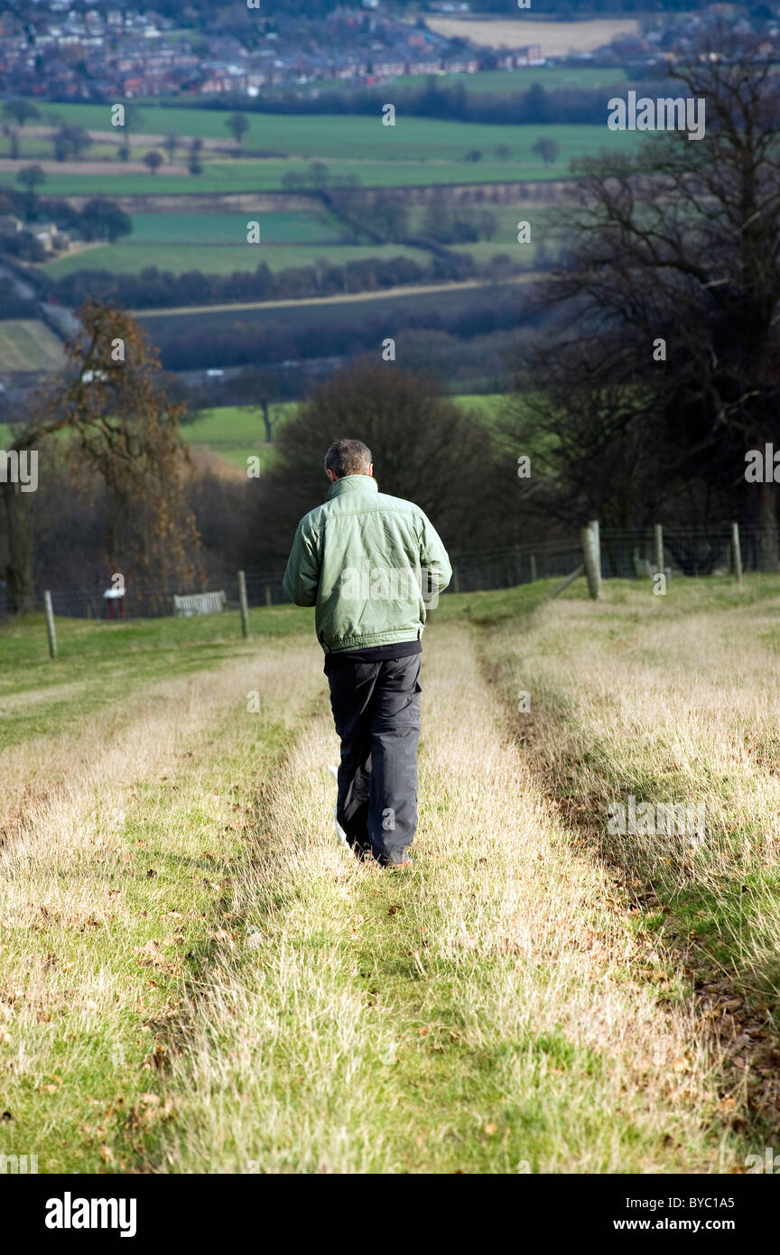 Man walking at Wentworth Castle, Barnsley, UK Stock Photo - Alamy
