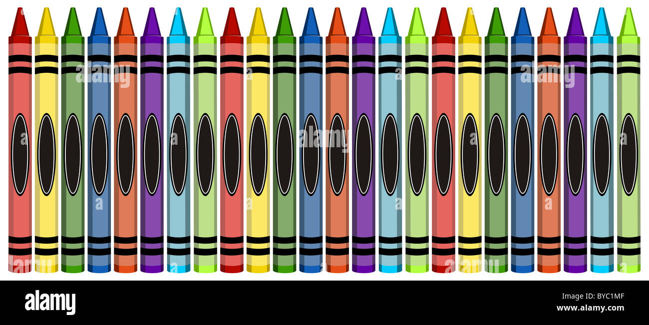 Group of 24 colorful crayons isolated on white background Stock Photo ...