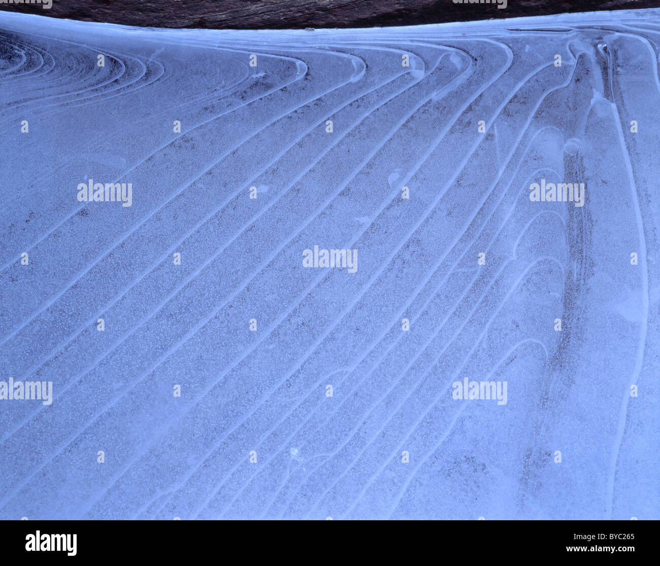 Layers of Ice, Frozen Creekbed, Winter, Zion National Park, Utah Stock ...