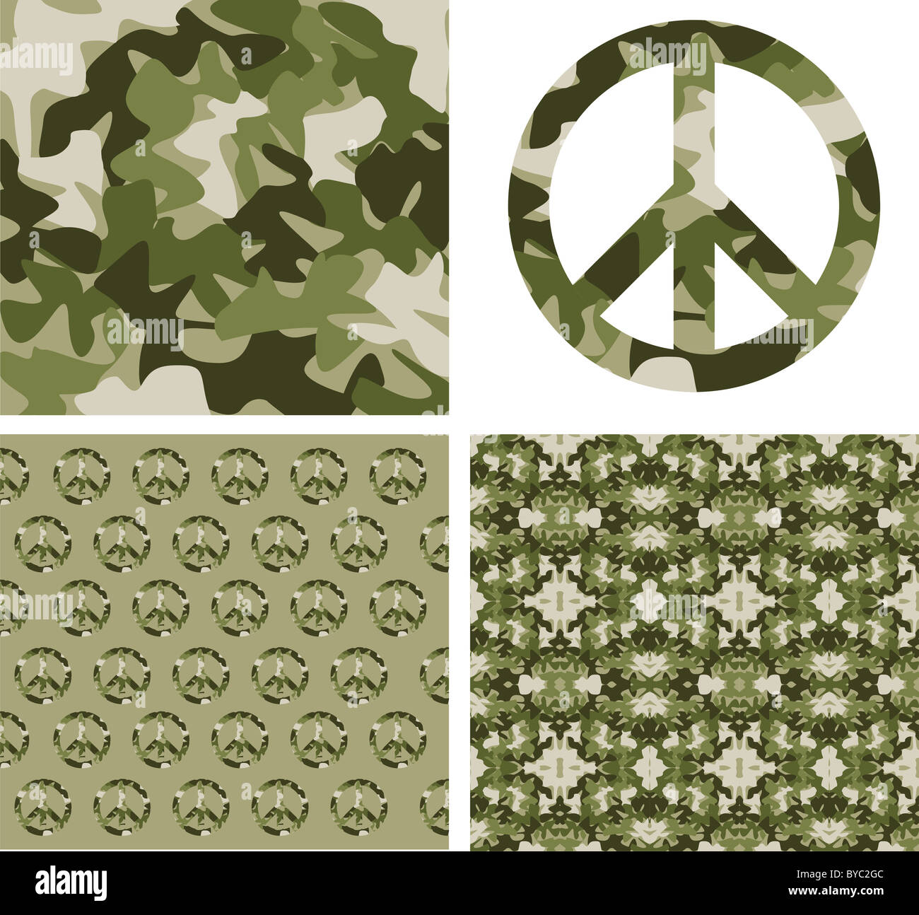 Camouflage and peace symbol patterns. Vector available Stock Photo - Alamy