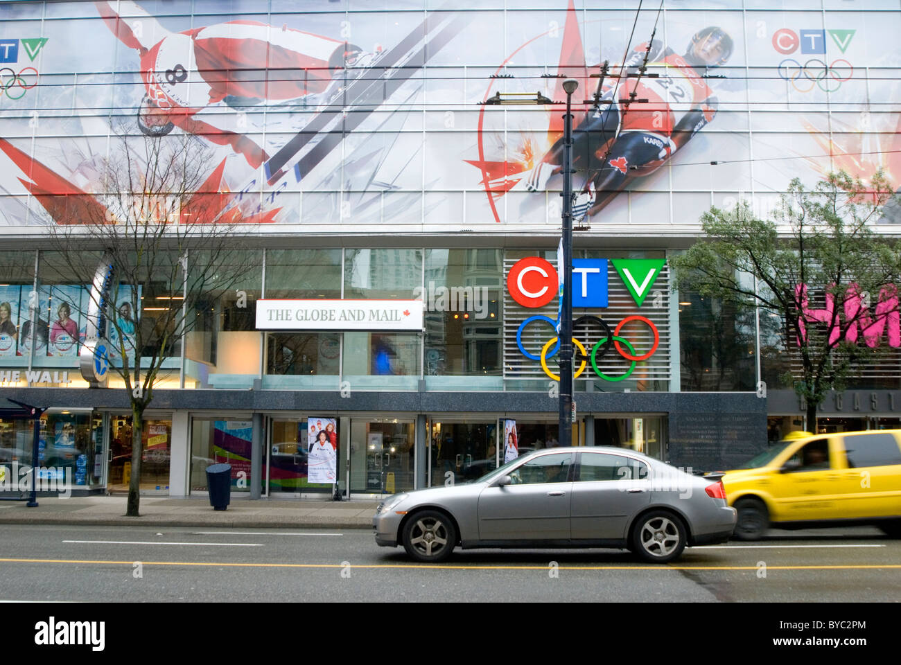 Outside the CTV television Studios on Burrard Street in Vancouver ...