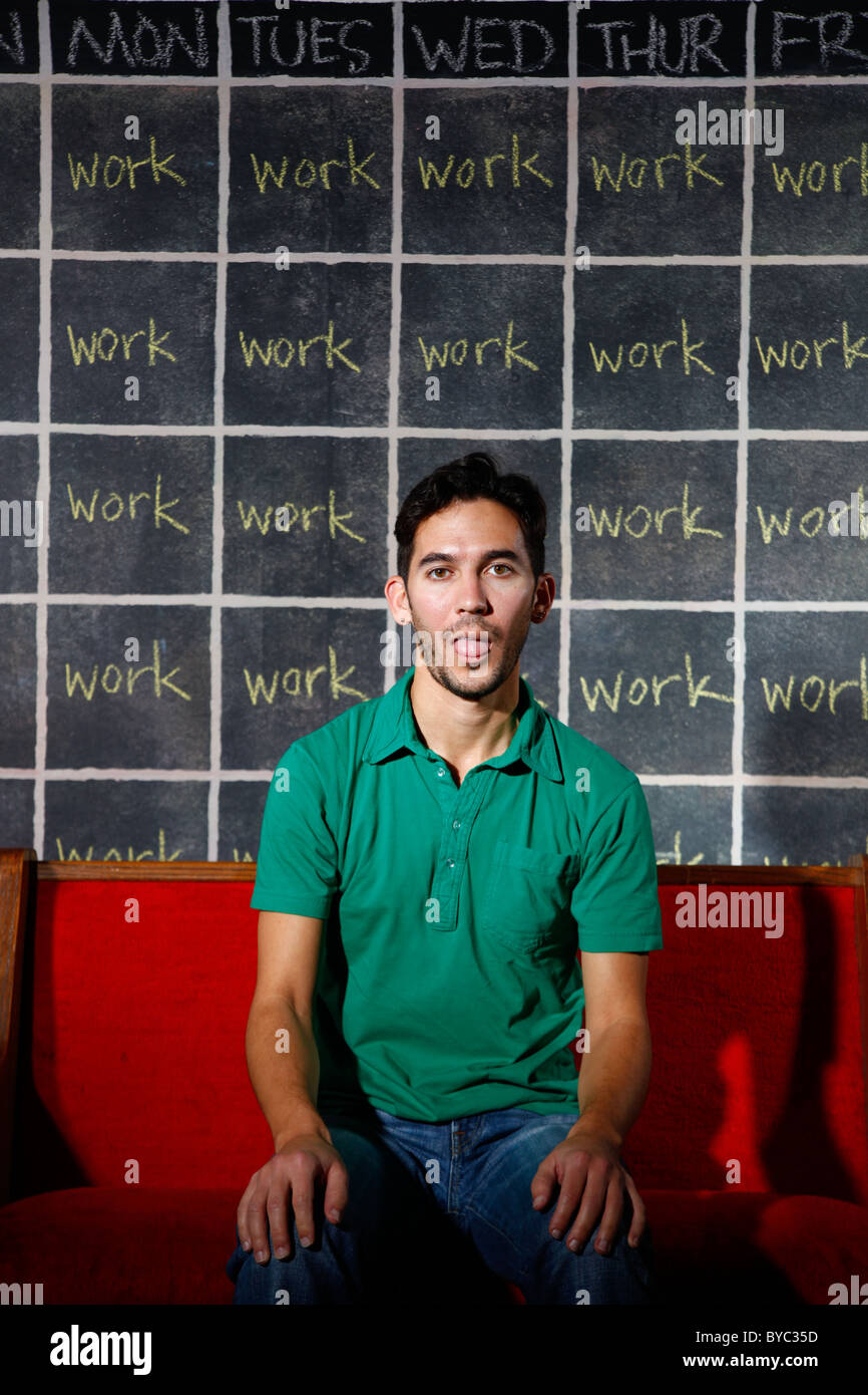 Workaholic man tired in front hi-res stock photography and images - Alamy