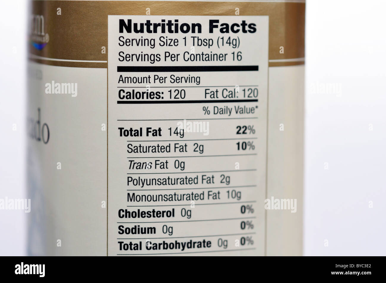 Nutrition information on food package Stock Photo - Alamy