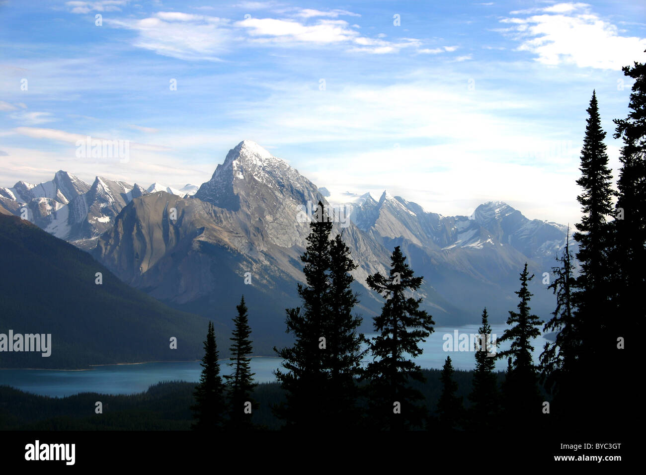 Samson Peak and Maligne Lake, Jasper, Alberta, Canada Stock Photo - Alamy