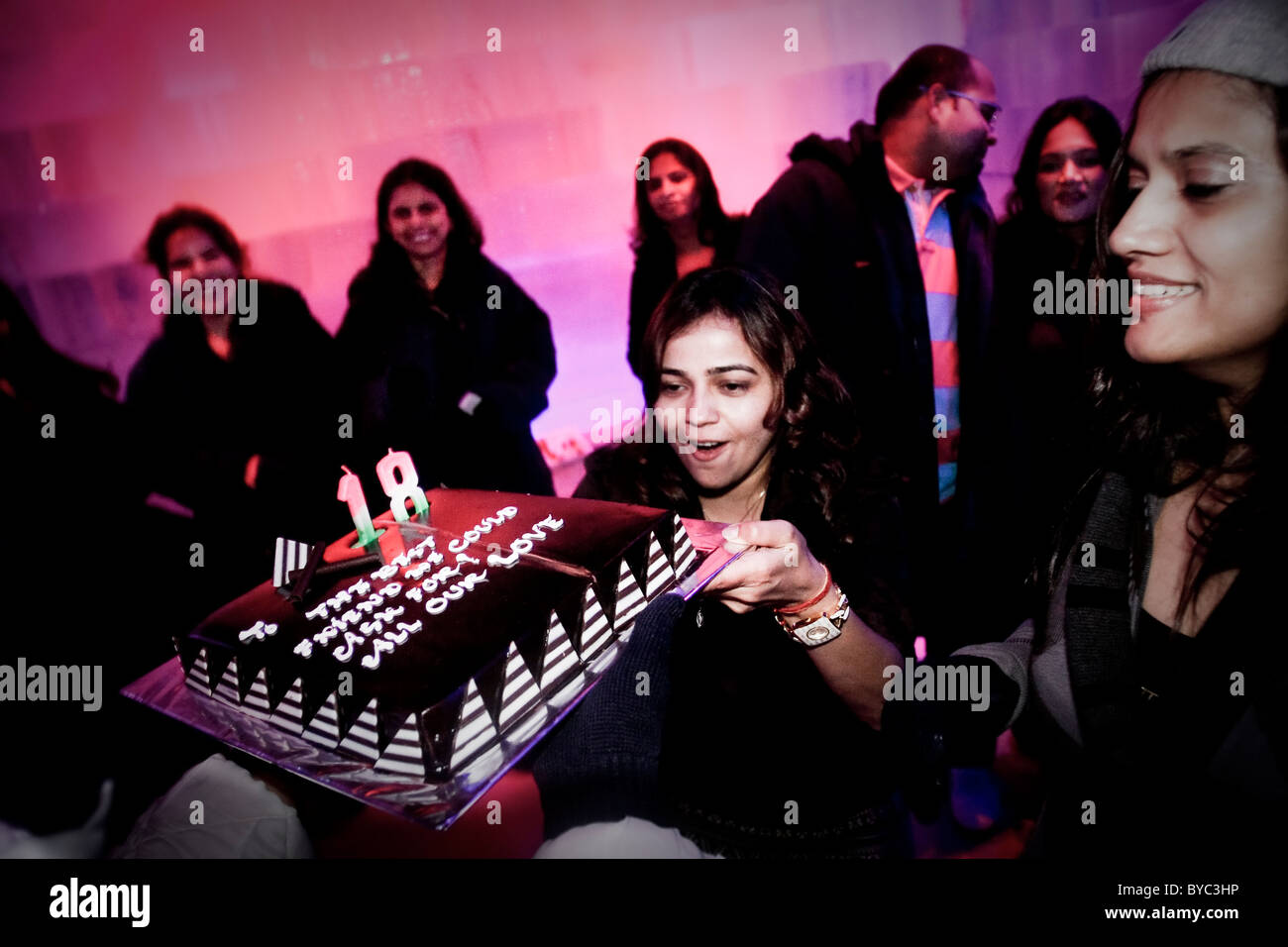 Guests with a birthday cake at the nightclub 21 Fahrenheit, India's ...