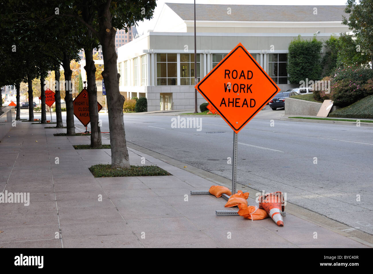Road Work Ahead sign Stock Photo - Alamy