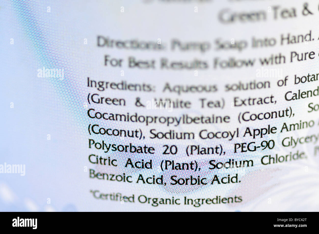 Ingredients ingredient list soap hi-res stock photography and images ...