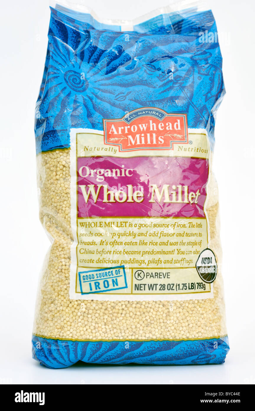 Organic whole millet package Stock Photo - Alamy