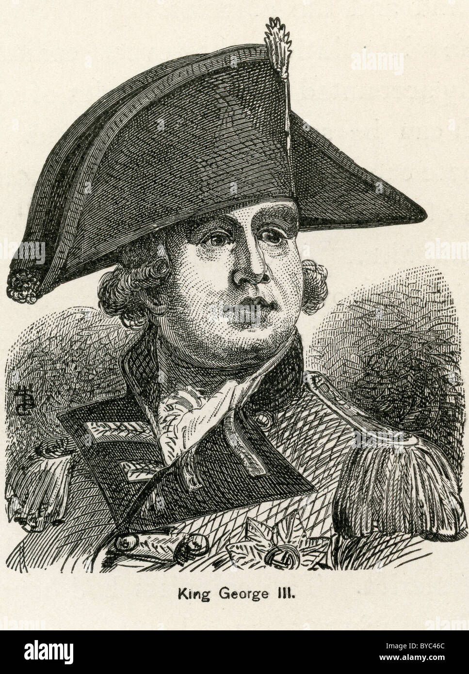 Old lithograph of King George III - Editorial use only Stock Photo - Alamy