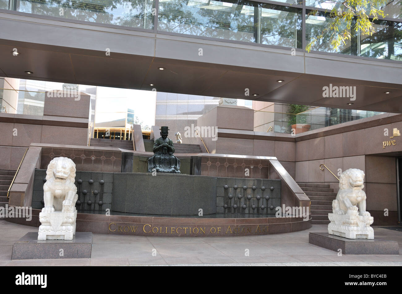Chinese statue at the entrance to the Crow Collection of Asian Art ...
