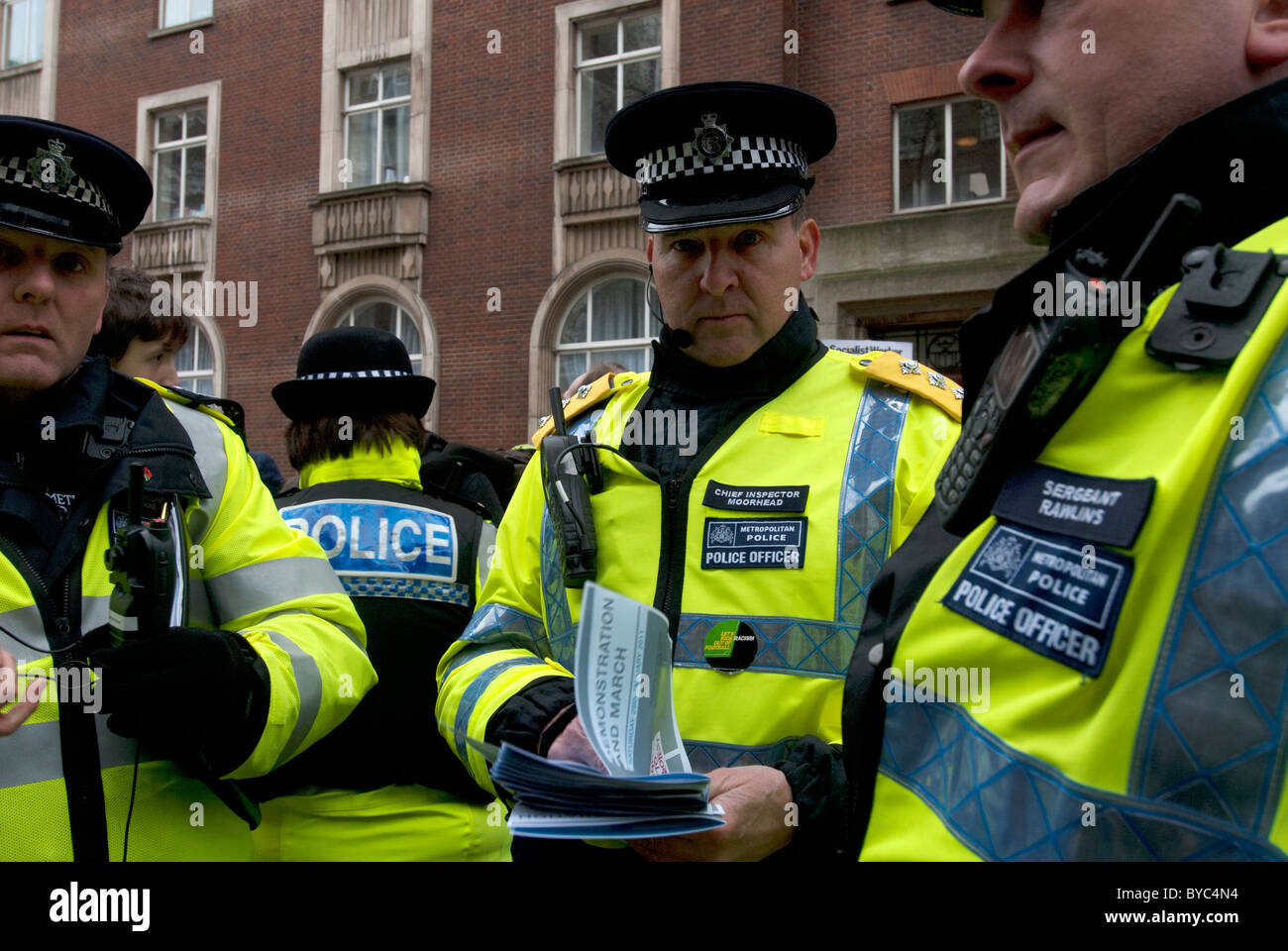 January 29th 2011. Demonstration against education cuts.Police hand out ...