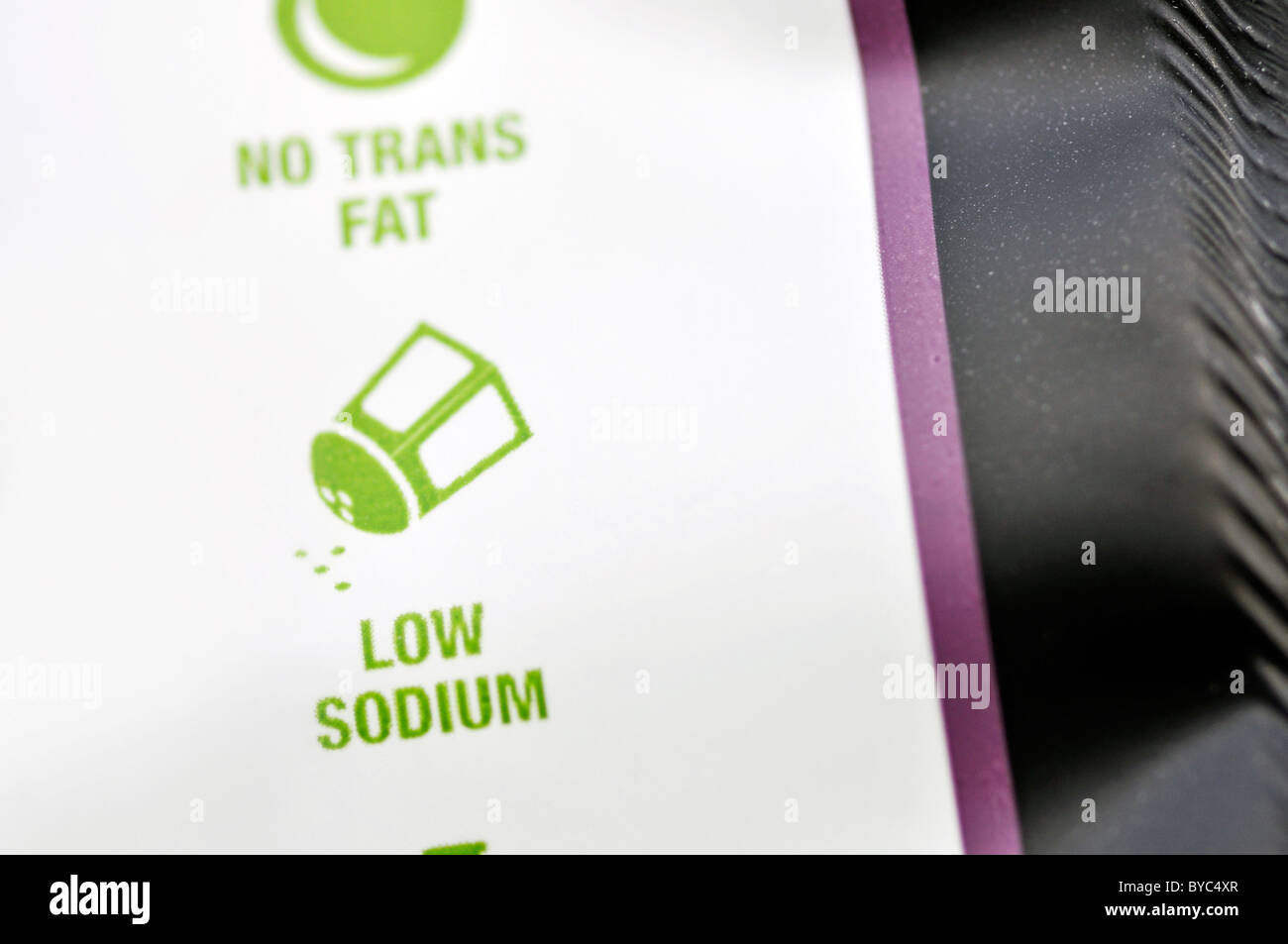 Low sodium signs on corn chips package Stock Photo - Alamy
