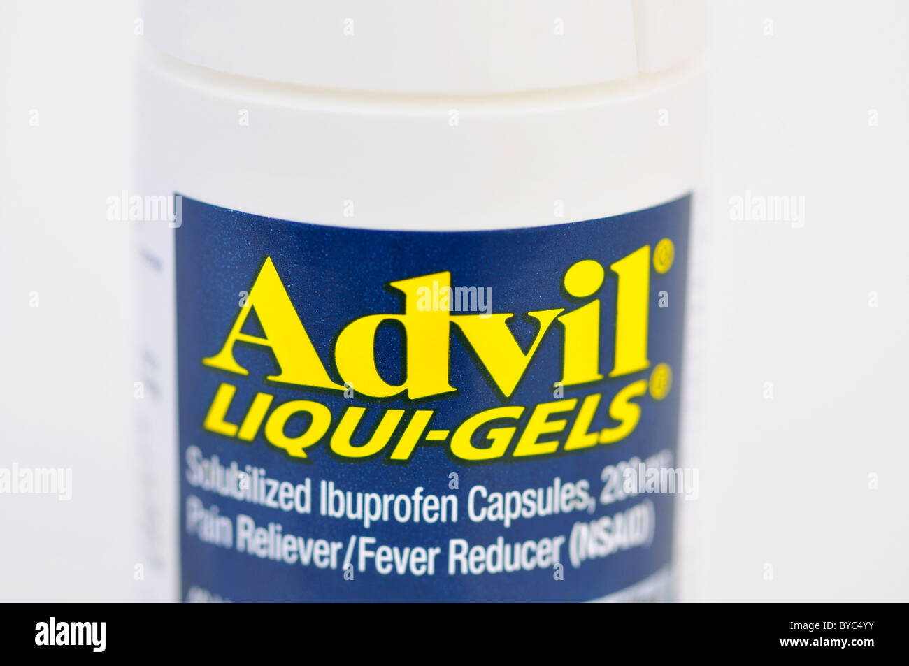 Advil liquid gels - ibuprofen pain relief and fever reducer Stock Photo ...