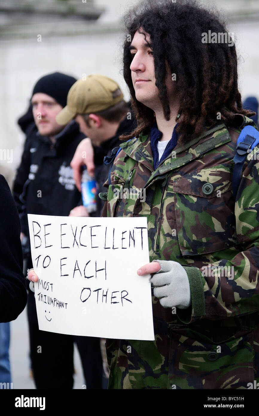 Anti police protester in london Stock Photo - Alamy