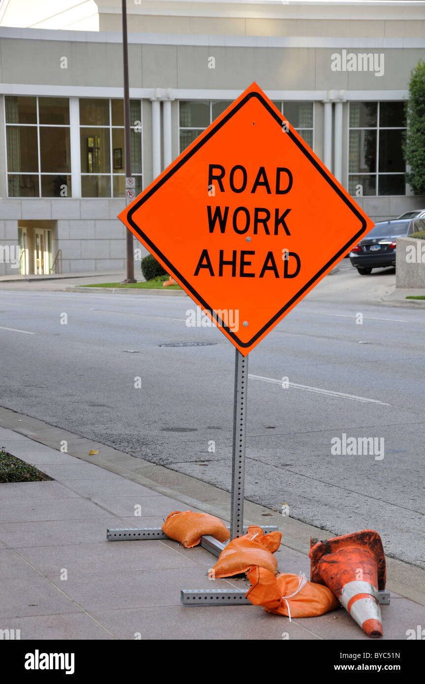 Road Work Ahead sign Stock Photo - Alamy