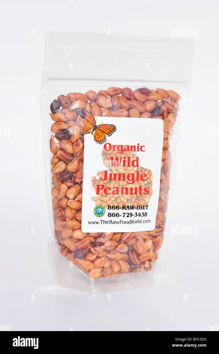 Organic wild jungle peanuts in package Stock Photo - Alamy