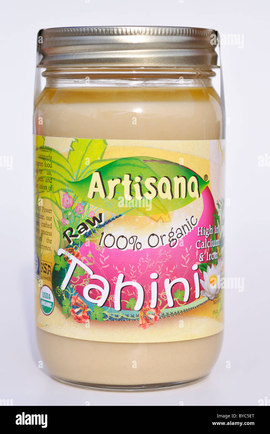 Raw organic tahini in jar hi-res stock photography and images - Alamy