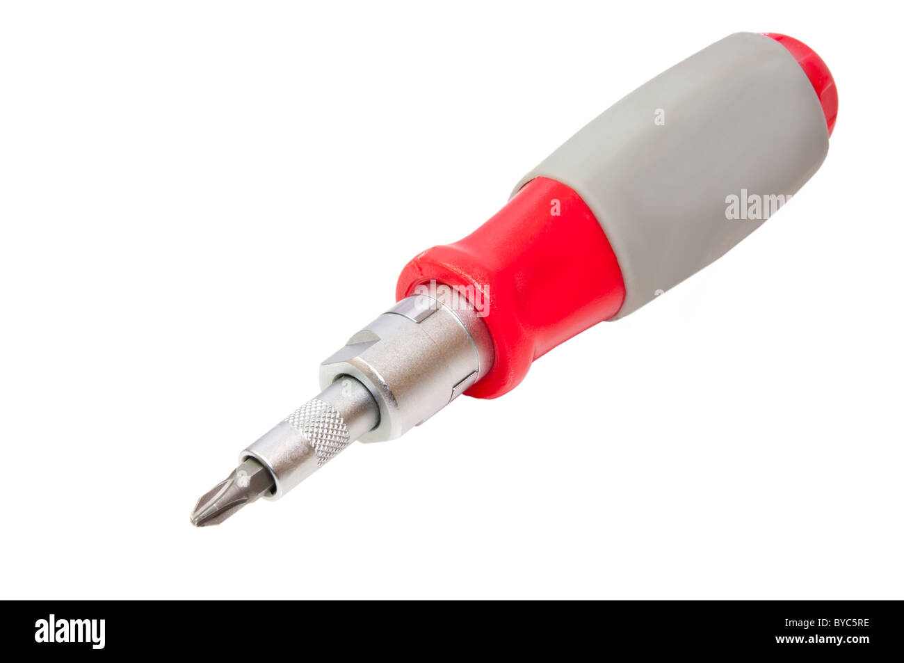 Red tool - screwdriver, isolated on white background Stock Photo - Alamy