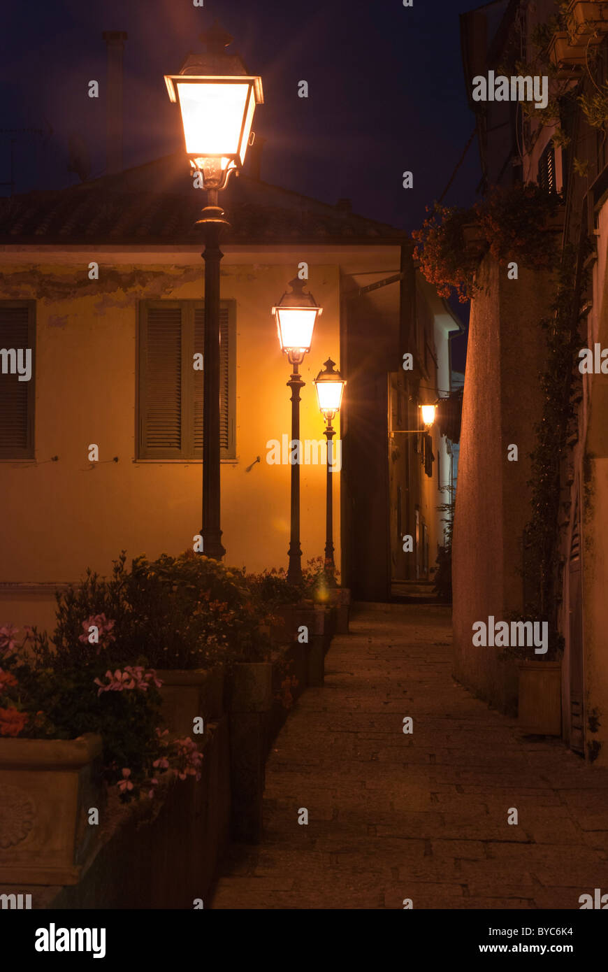 Night detail of Marciana village in Isola d'Elba Stock Photo - Alamy