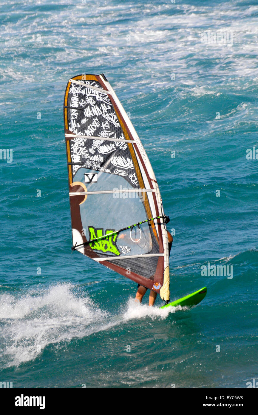 Windsurfing Kanaha Beach Maui Hawaii Pacific Ocean Stock Photo - Alamy