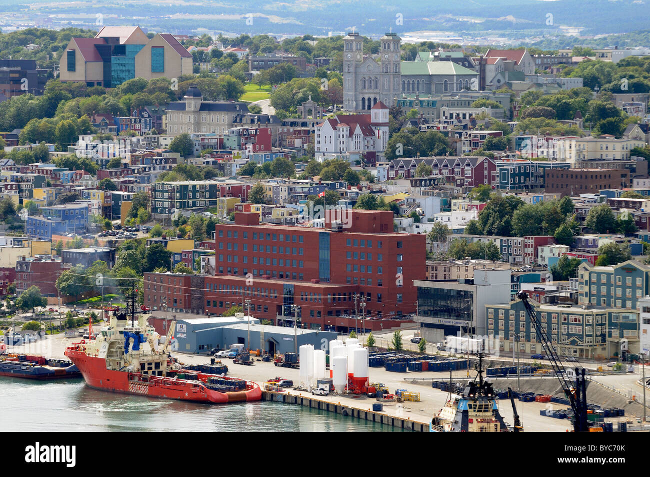 The Port Of St John's Newfoundland With The City Reaching Down To The ...