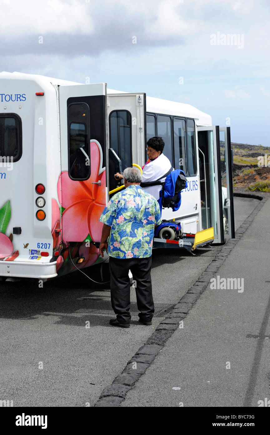 Handicapped Tourist Visits Hawaii Volcanoes National Park Pacific Ocean ...